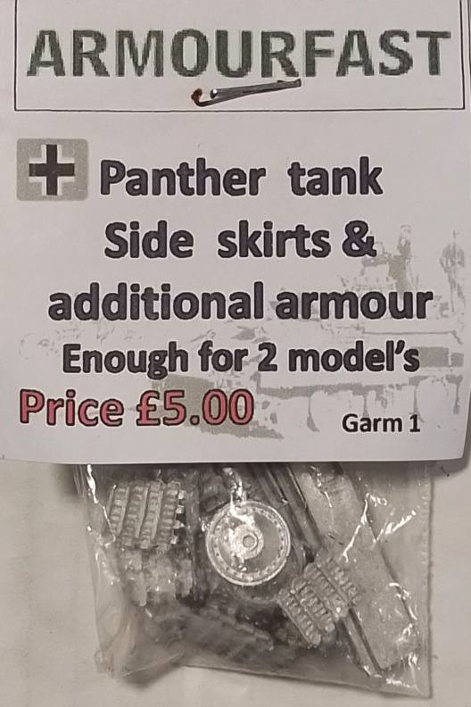 PANTHER TANK SIDE SKIRTS & ADDITIONAL ARMOUR ENOUGH FOR 2 MODEL'S GARM 1