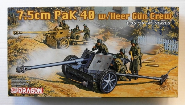 DRAGON 1/35 6249 7.5cm PAK 40 WITH HEER GUN CREW Military Model Kit