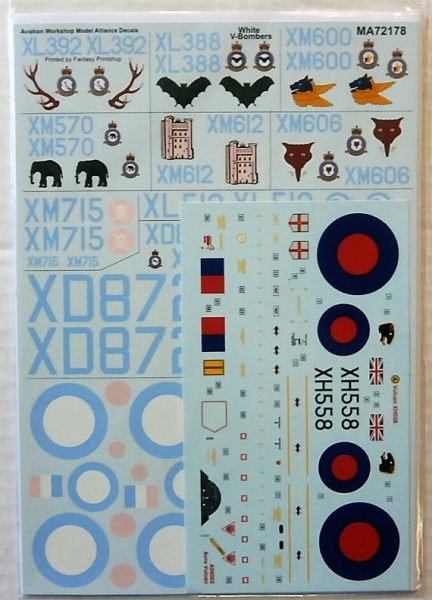 MODEL ALLIANCE 1/72 882. 72178 RAF V-BOMBERS PART 1 Decals