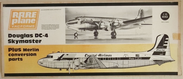 RAREPLANE 1/72 DOUGLAS DC-4 SKYMASTER Vacform Model Kit