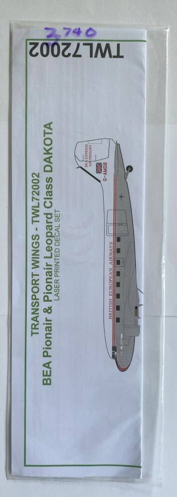 2740. TWL 72002 TRANSPORT WINGS - TWL7002 BEA PIONAIR & PIONAIR LEOPARD ...