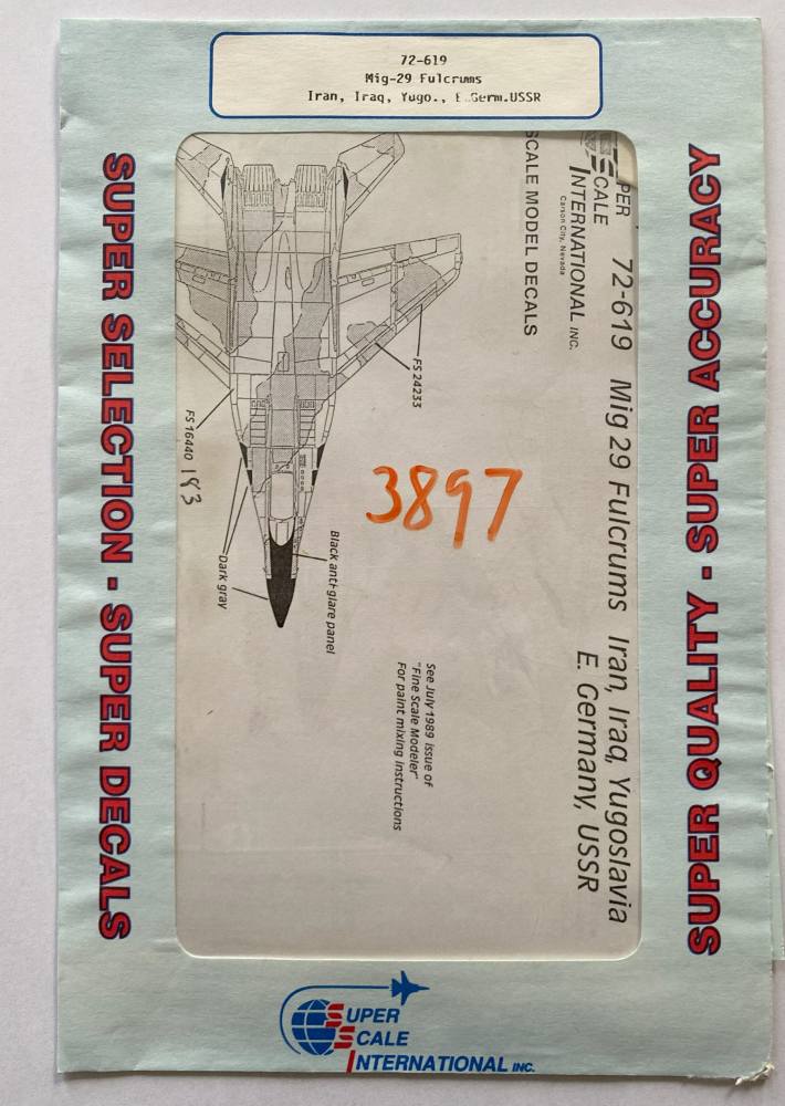3897. 72-619 MIQ-29 FULCRUMS