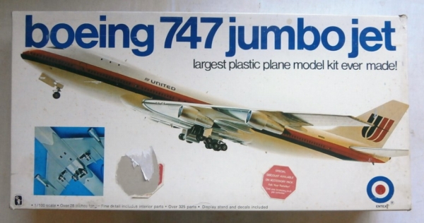 ENTEX 1/100 8453 BOEING 747 JUMBO JET UNITED (UK SALE ONLY) Model Kit