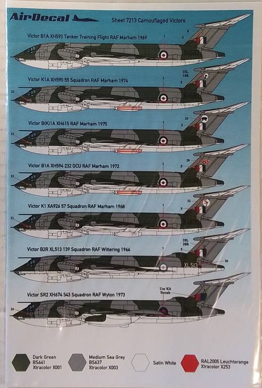 4262 SHEET 7213 AIR DECAL CAMOUFLAGED VICTORS
