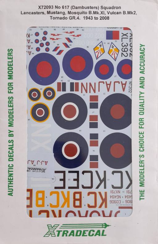 5182 X72093 NO 617 (DAMBUSTERS) SQUADRON DECALS Xtradecal