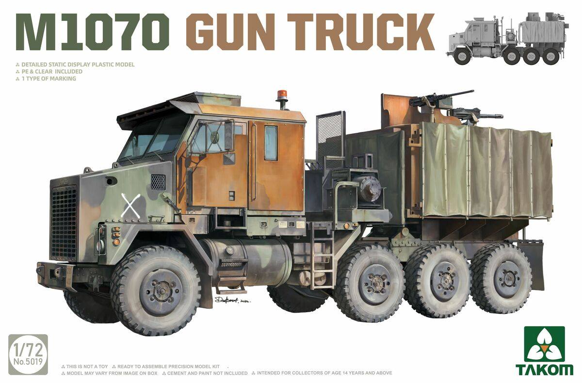 Takom 5019 M1070 Gun Truck Model Kit | Military Model Kits