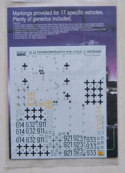 ECHELON 1/35 52. 351020 PANZERKAPFWAGEN IV AUSF. F1 F2 & G PANZER IV ...