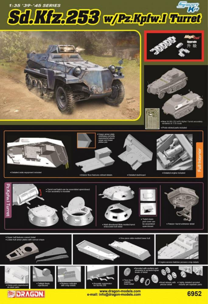 Dragon 6952 Sd.kfz.253 W/pz.kpfw.i Turret Model Kit | Military Model Kits