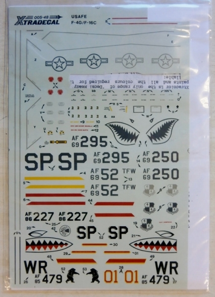XTRADECAL 1/48 114. 005-48 F-4G Model Kit Decals