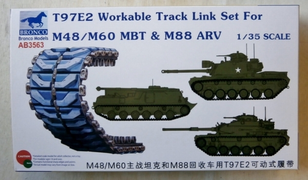 BRONCO 1/35 3563 T97E2 WORKABLE TRACK LINK SET FOR M48/M60 MBT & M88 ...