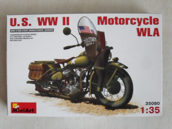 MINIART 1/35 35080 US WWII MOTORCYCLE WLA Military Model Kit
