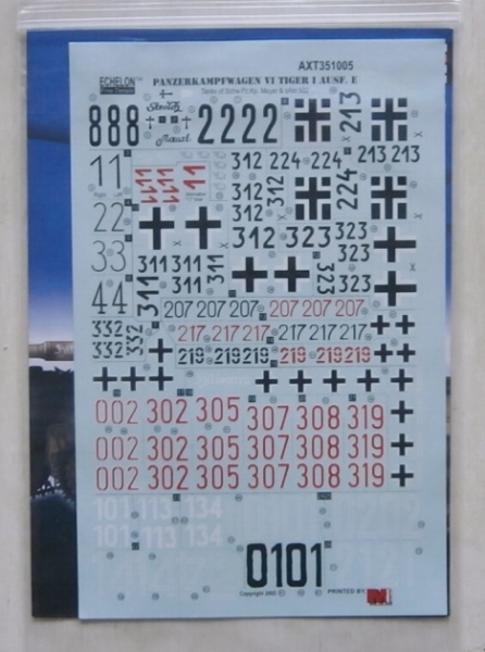 ECHELON 1/35 51. 351005 PANZERKAMPFWAGEN VI TIGER I AUSF.E Decals ...