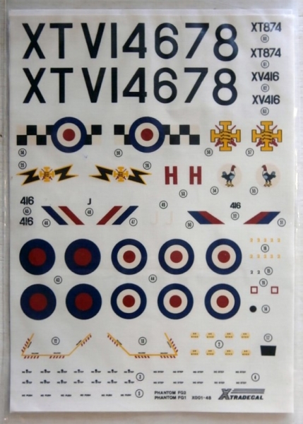 XTRADECAL 1/48 168. 001-48 RAF PHANTOM FG1/ FGR2 Decals