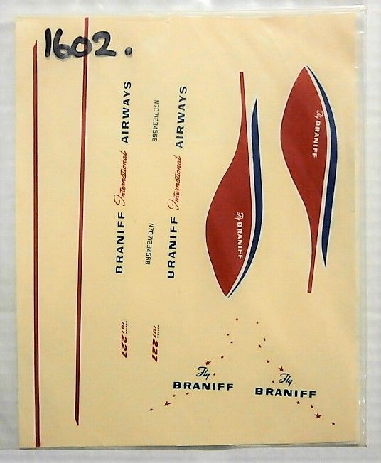 1602. FLIGHT 501 CUSTOM DECALS N501-1 BRANIFF INTERNATIONAL AIRWAYS 707 ...