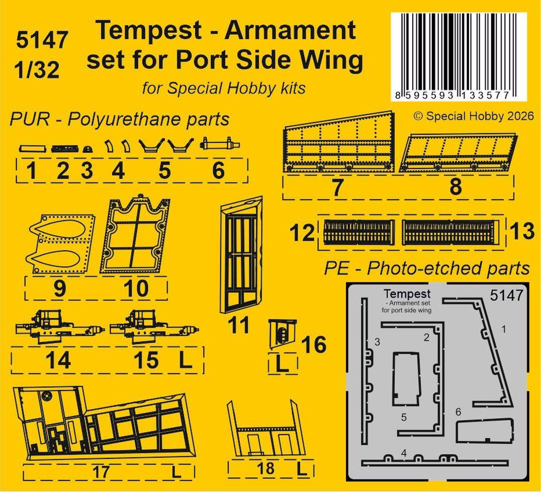 5147 TEMPEST - ARMAMENT SET FOR PORT SIDE WING