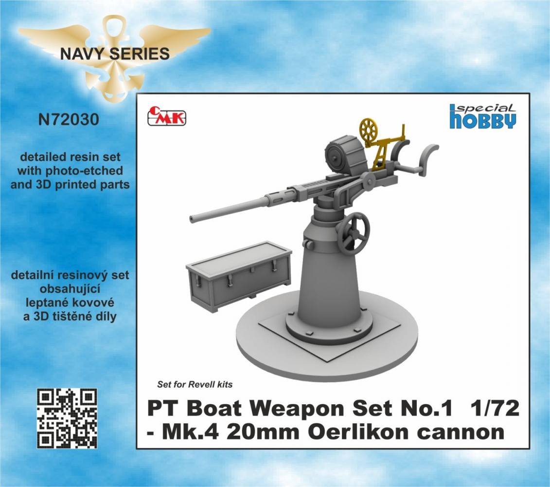 72030 PT BOAT WEAPON SET NO.1 MK.4 20MM OERLIKON CANNON