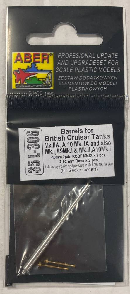 35 L-306 Barrels for British Cruiser Tanks MIA, A 10 Mk. IA and also Mk ...