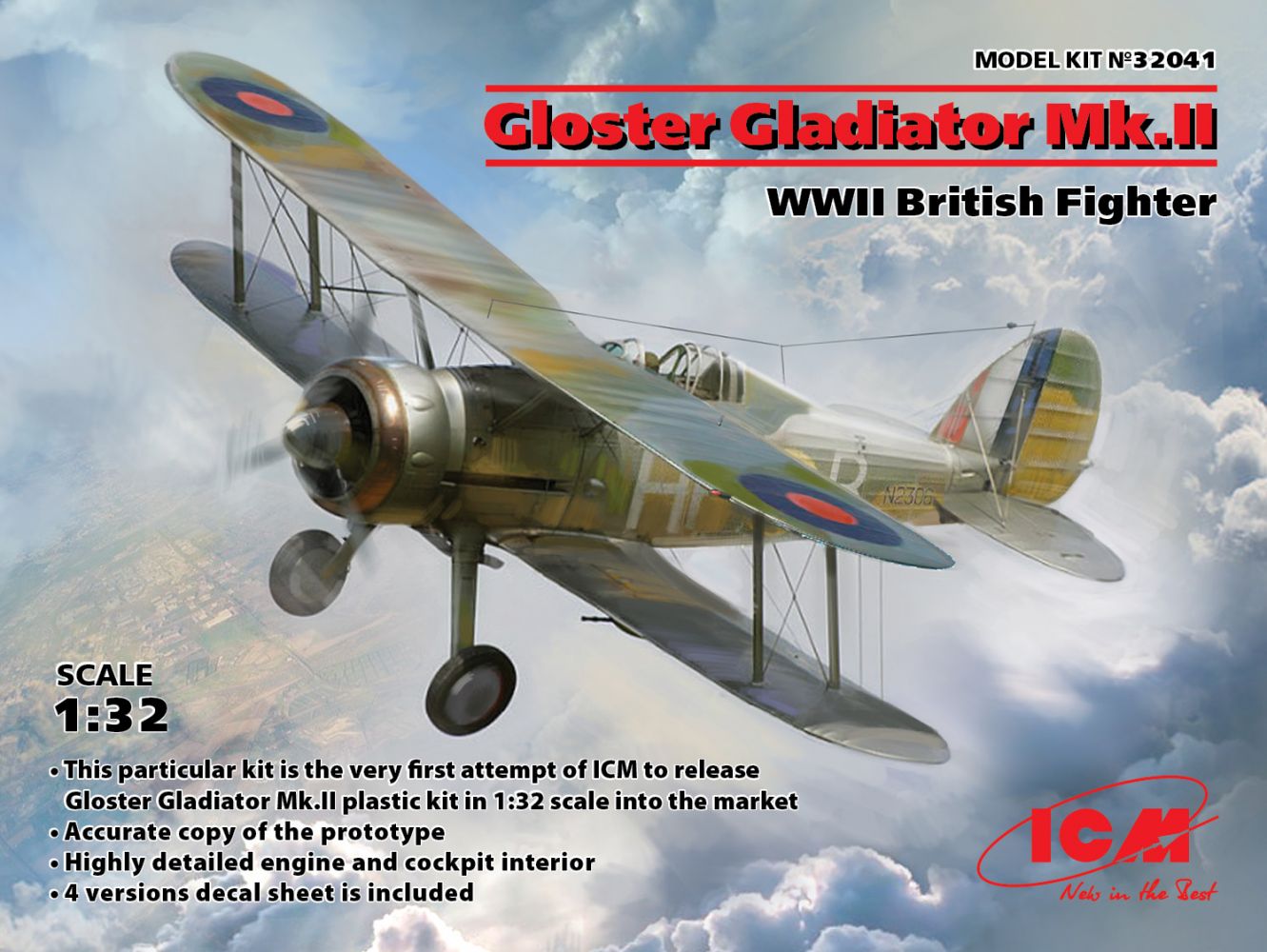 Icm 32041 Gloster Gladiator Mk.ii Model Kit | Aircraft Model Kits