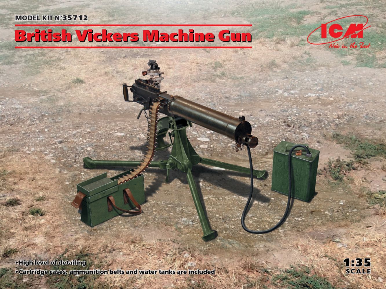Icm 35712 British Vickers Machine Gun Model Kit | Military Model Kits