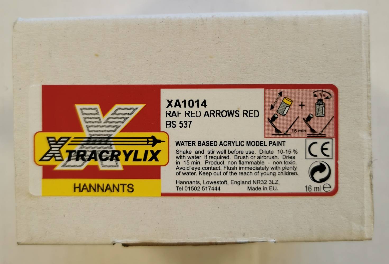 Model Paint Kits | 1014 XTRACRYLIX RAF RED ARROWS RED BS-537