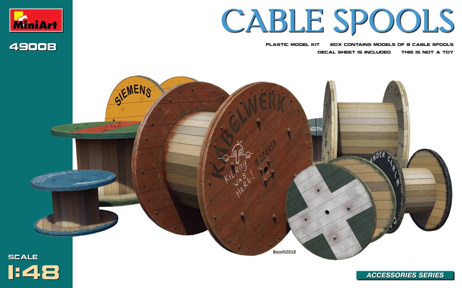 Miniart 49008 Cable Spools Model Kit | Scenery