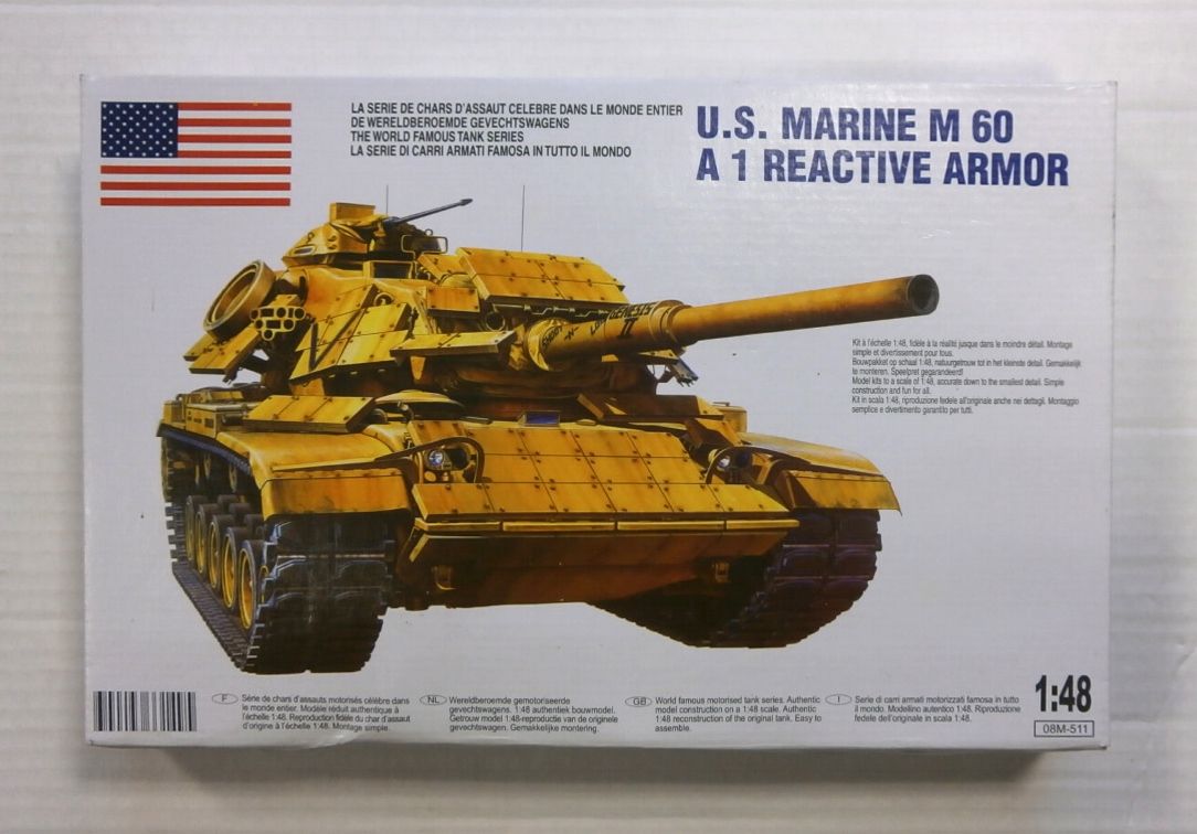12 Squared 08m-511 U.s. Marine M 60 A 1 Reactive Armour Military Model Kit