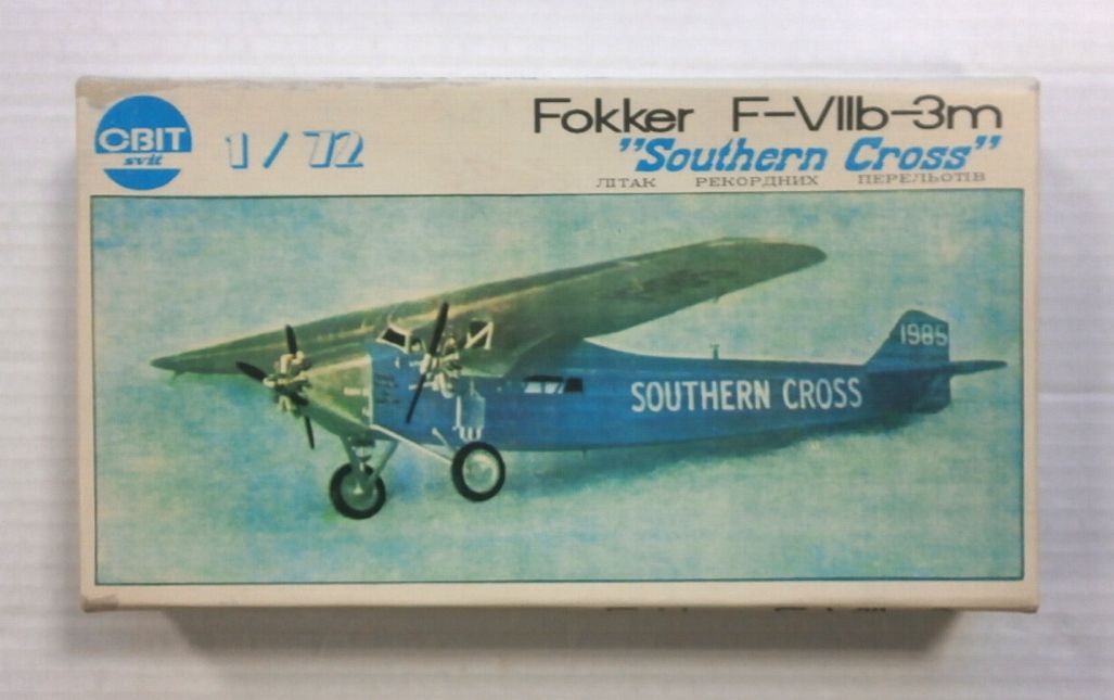 12 Squared Fokker F-viib-3m Southern Cross Model Aircraft Kit