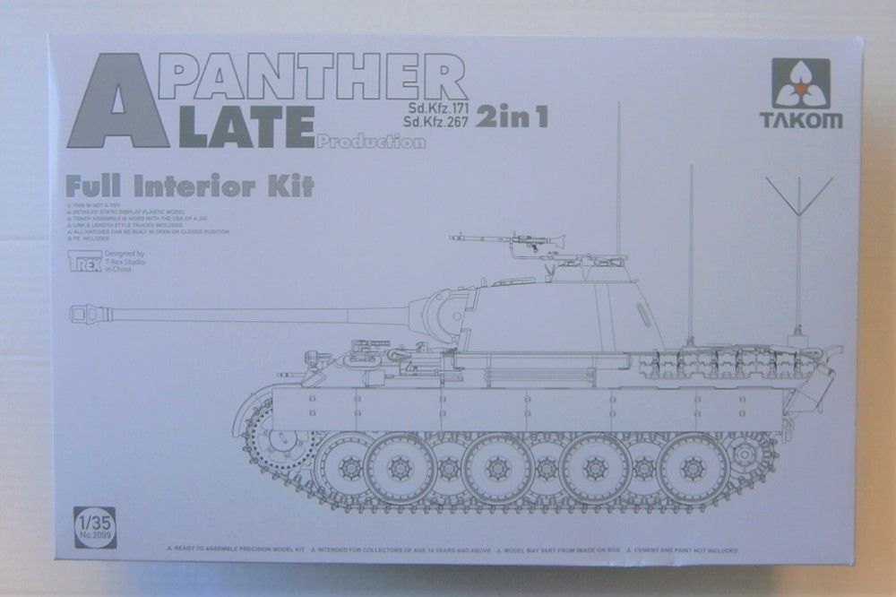 Takom 2099 Sd.kfz 171/267 Panther A Late W/ Interior 2 In 1 Military ...