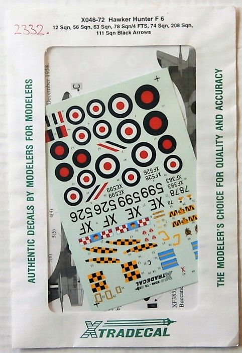 2332. 046-72 HAWKER HUNTER F 6