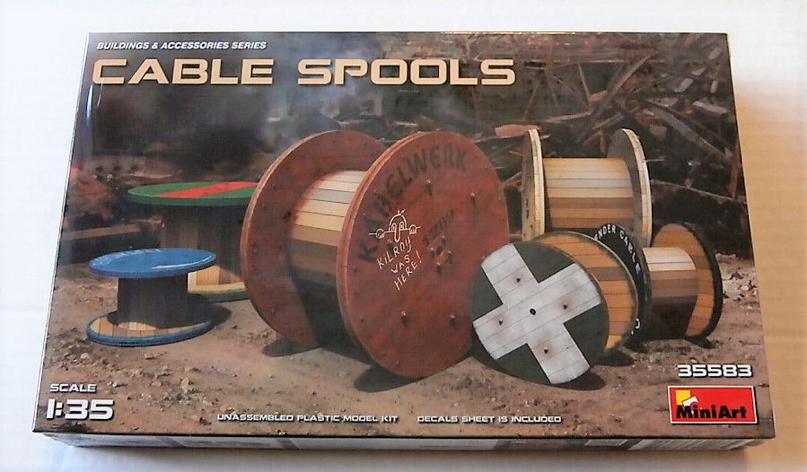 Miniart 35583 Cable Spools Model Kit | Military Model Kits