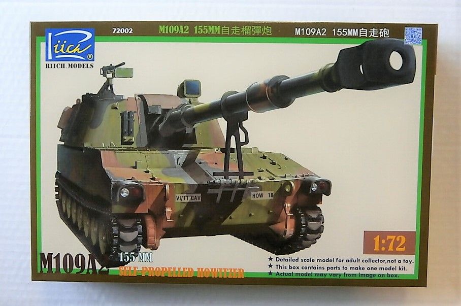 Riich 72002 M109a2 155mm Self Propelled Howitzer Military Model Kit
