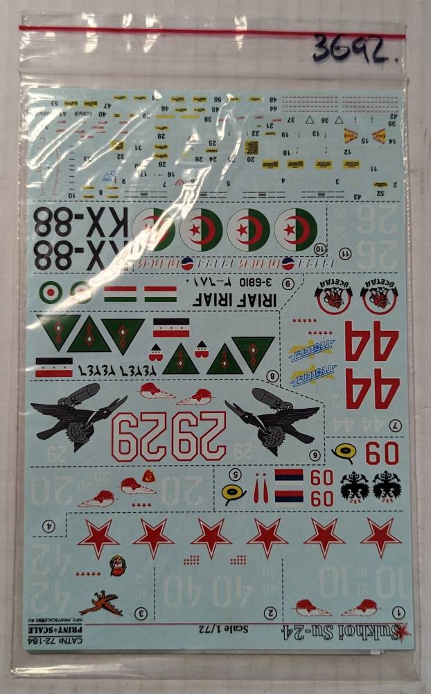 3692. PRINT SCALE 72184 SUKHOI SU-24