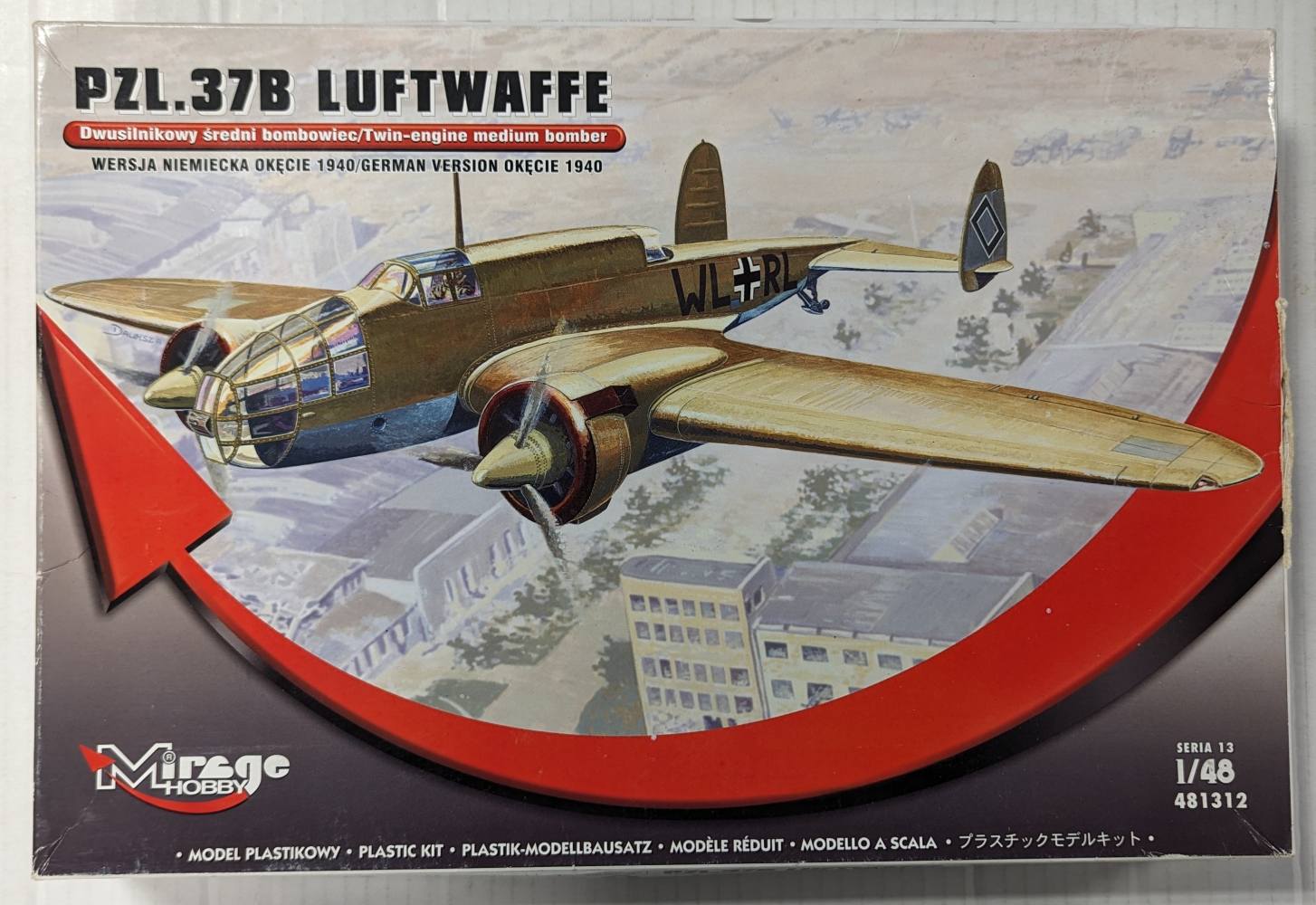Mirage 481312 Pzl.37b Luftwaffe Model Kit | Aircraft Model Kits