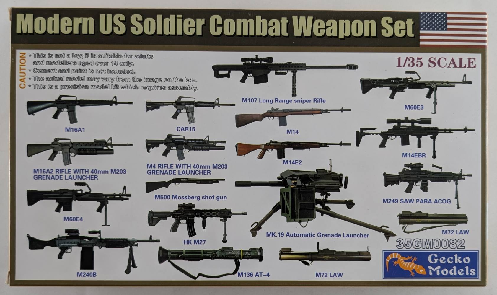 35GM0082 MODERN US SOLDER COMBAT WEAPON SET