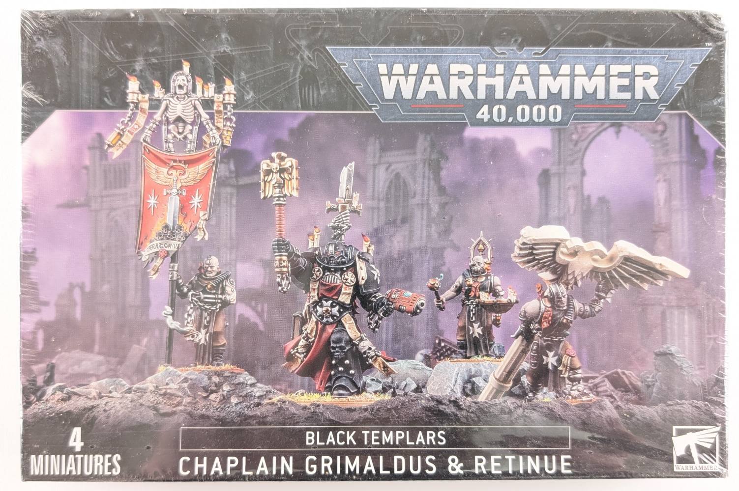 WARHAMMER 40,000 BLACK TEMPLARS CHAPLAIN GRIMALDUS & RETINUE