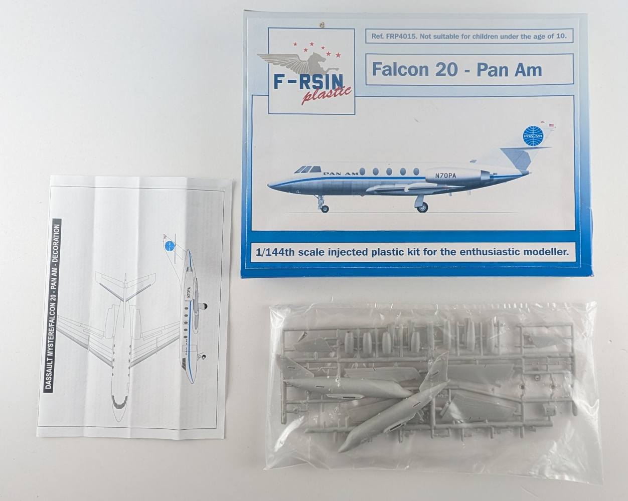 F-RSIN FRP4015 FALCON 20 PAN AM (NO DECALS) | French Jet Model Kit