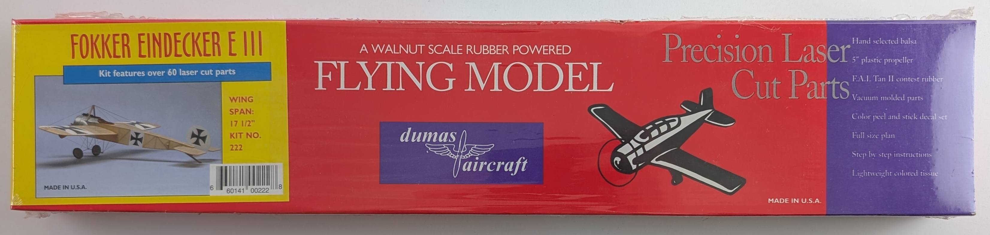 Dumas 222 Fokker Eindecker E Iii Model Kit | Aircraft Model Kits