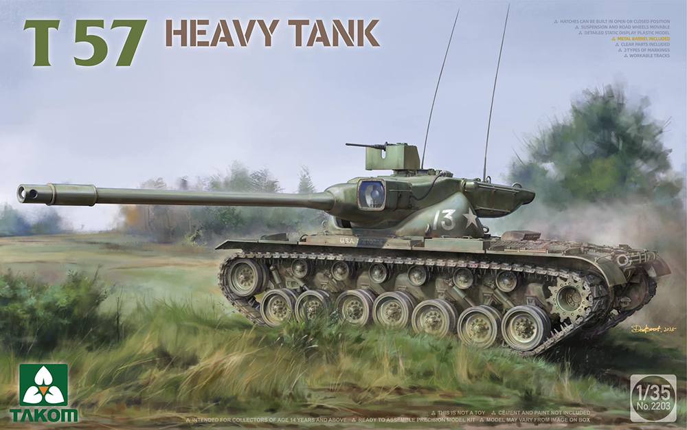 Takom 2203 Us T57 Experimental Heavy Tank Model Kit | Military Model Kits
