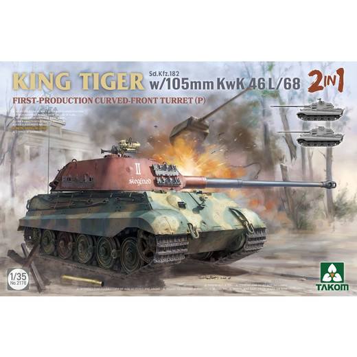 2178 King Tiger With 105mm Kwk 46 L/68 Porsche Turret Model Kit ...