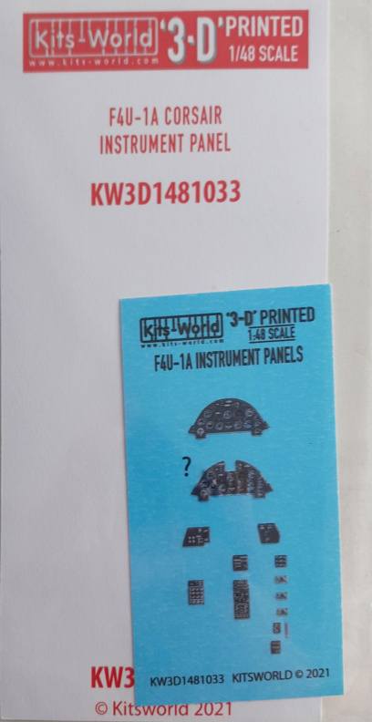 KW3D1481033 F4U-1A CORSAIR INSTRUMENT PANEL