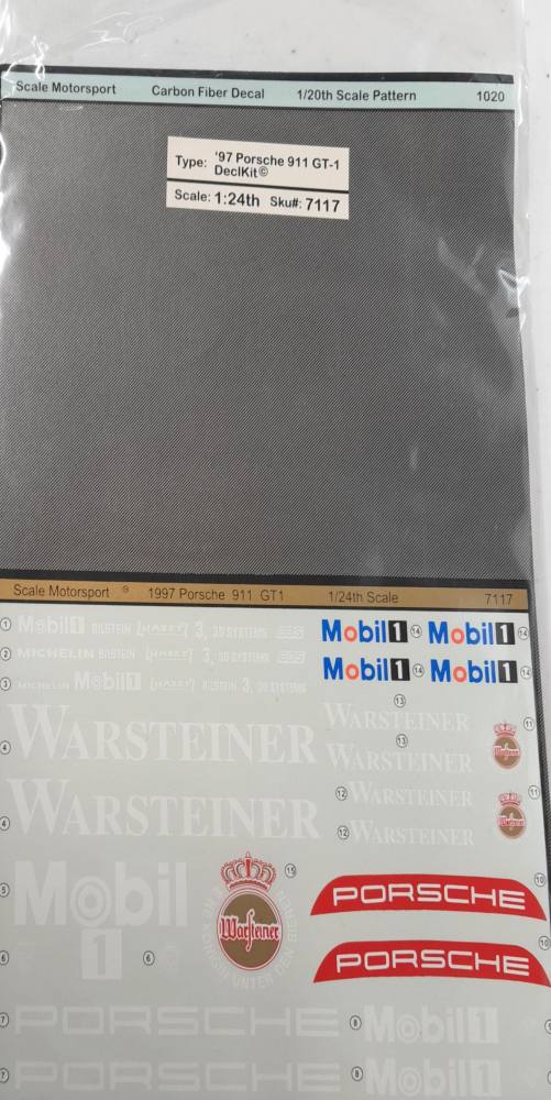 6076 7117 1997 Porsche 911 Gt1 Decal Kit Scale Motorsport Model Kit ...